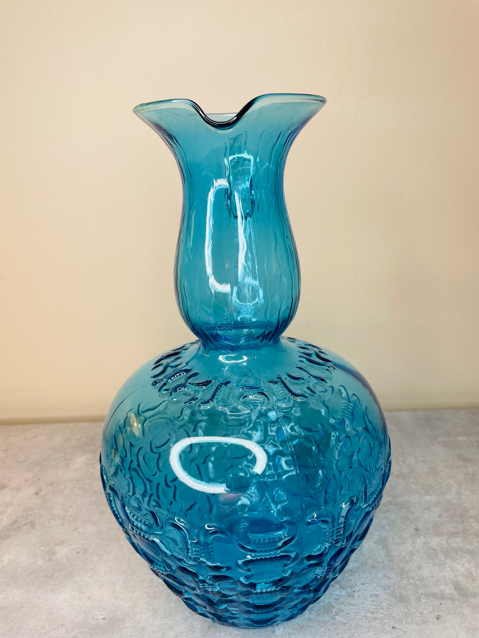 Stunning MCM Vintage Deep Blue Hand Blown Large Glass - Etsy