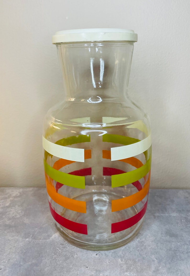 Retro Vintage Anchor Hocking Fiesta Bands/colorful Striped - Etsy