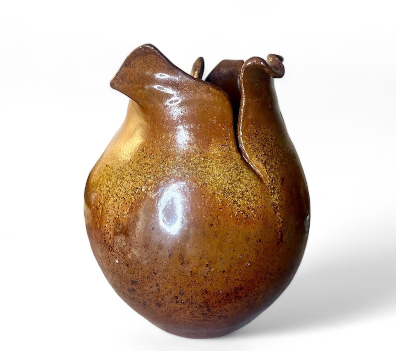 Gorgeous Vintage Hand Thrown Organic Free Form Stoneware Pottery Rustic ...