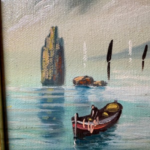 Immaculate Vintage Original Oil Painting of an Ocean Seascape W/boats ...