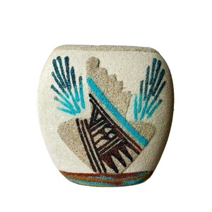Vintage Handmade Native American/navajo Sand Art Painted Vase, Small ...