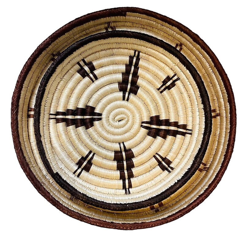 Vintage Bohemian Pair of African Hand Woven Rwanda Sisal Fiber Coil ...