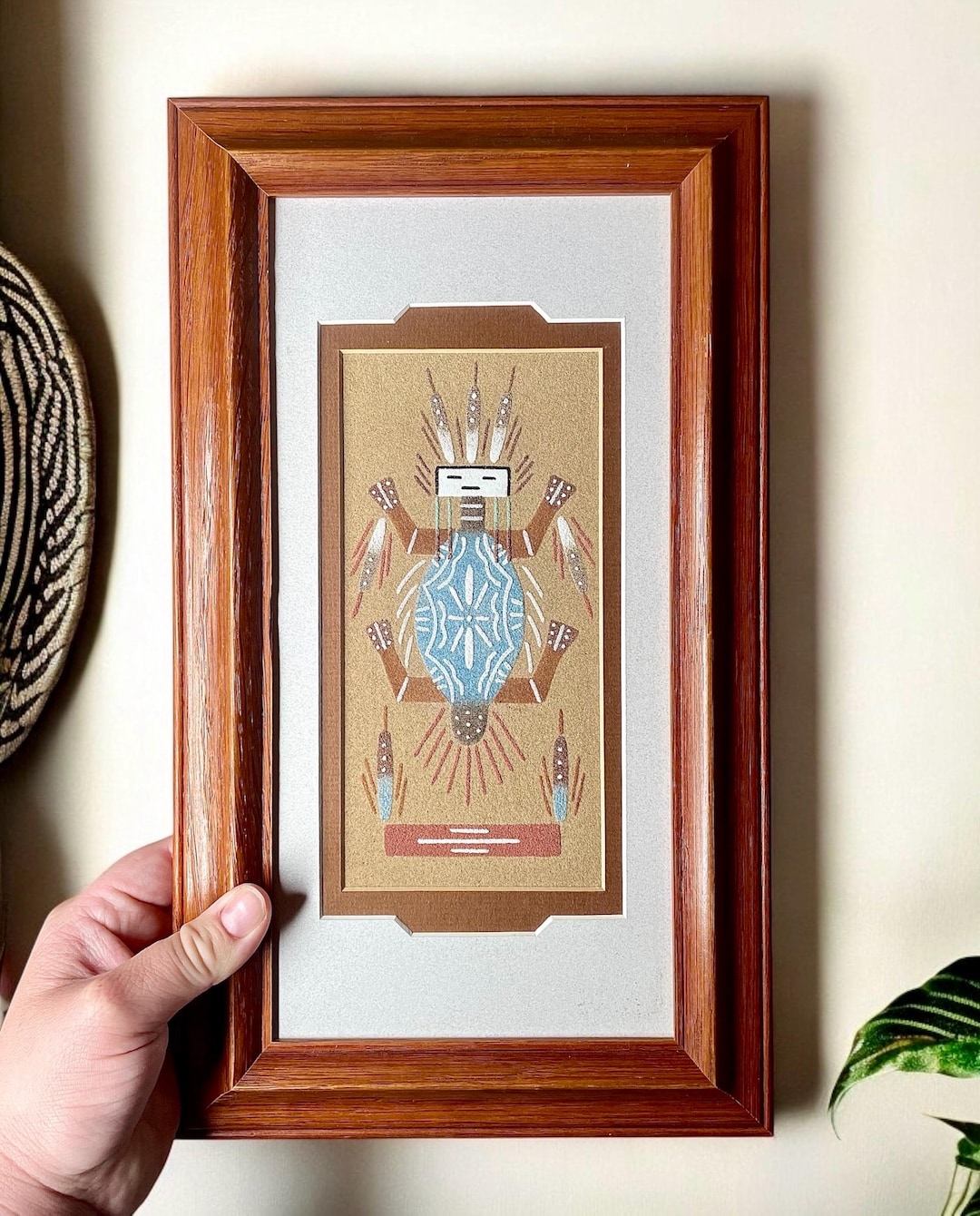 Vintage Navajo Sand Art Painting of Traditional Father Sky & Mother ...