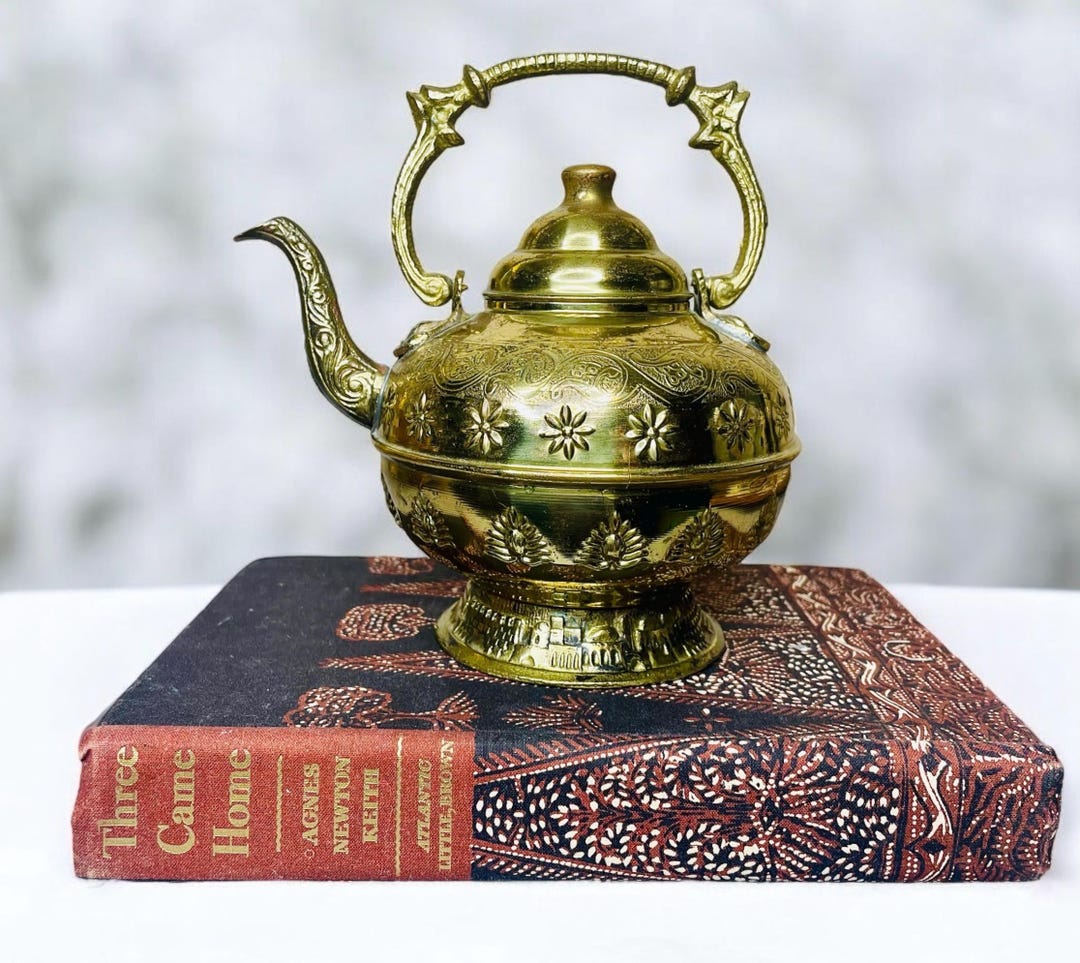 Vintage Handmade Jerusalem Brass Teapot W/reverse Hammered Designs of ...