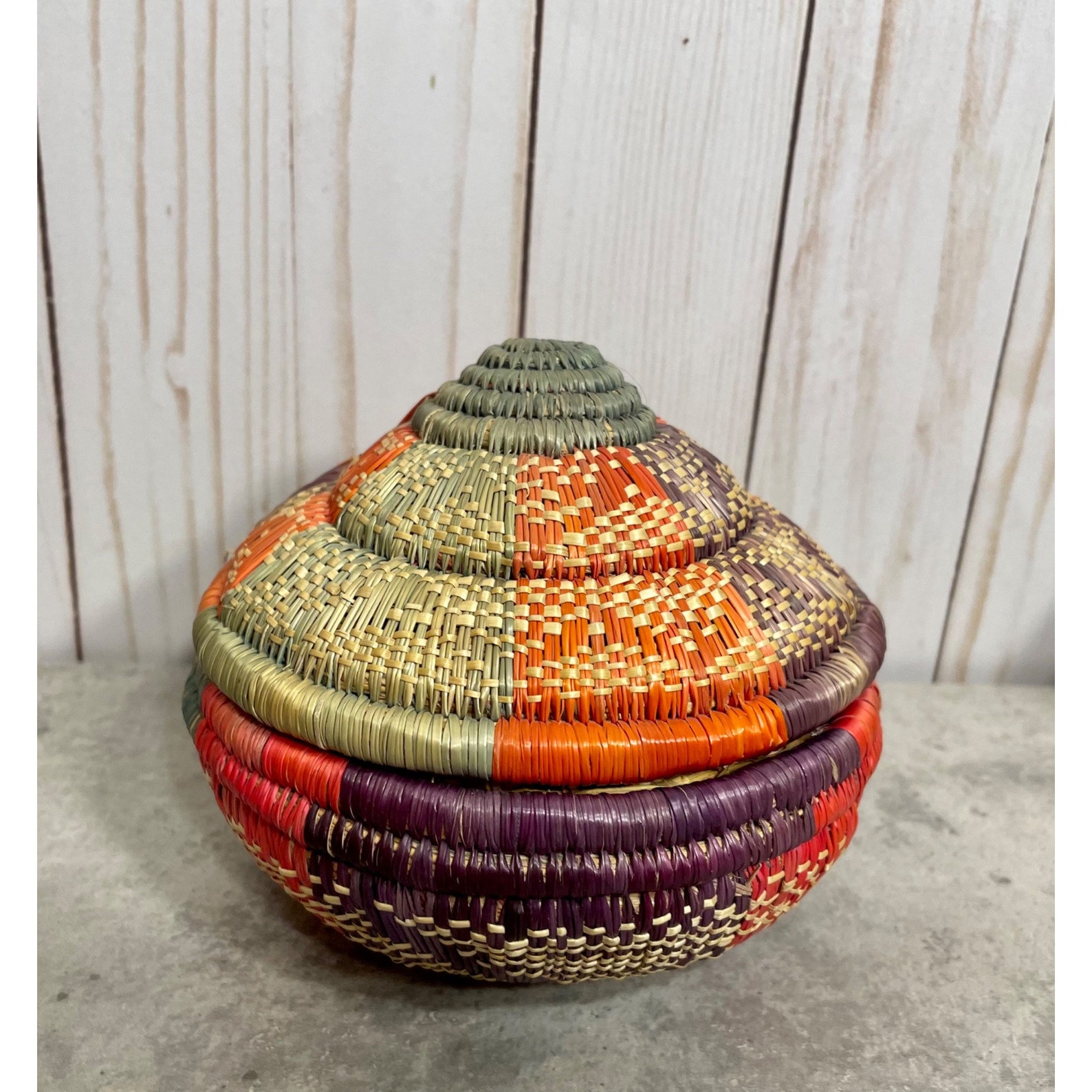 Beautiful Handmade Boho Style Vintage Hand Woven Spiral Baskets/5.5 ...