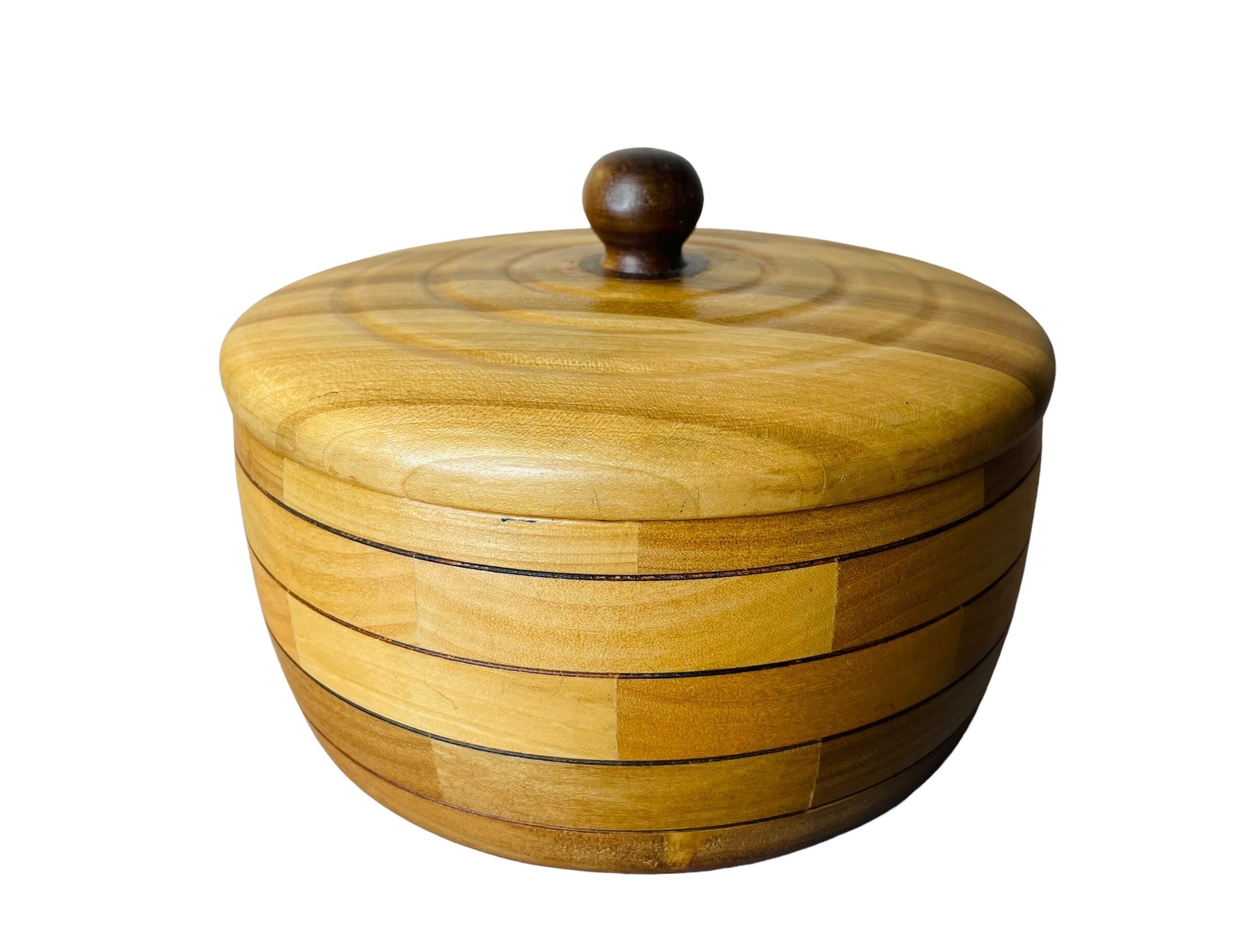 Handmade Vintage Natural Carved Wooden Marquetry Box With Lid, Multiple ...