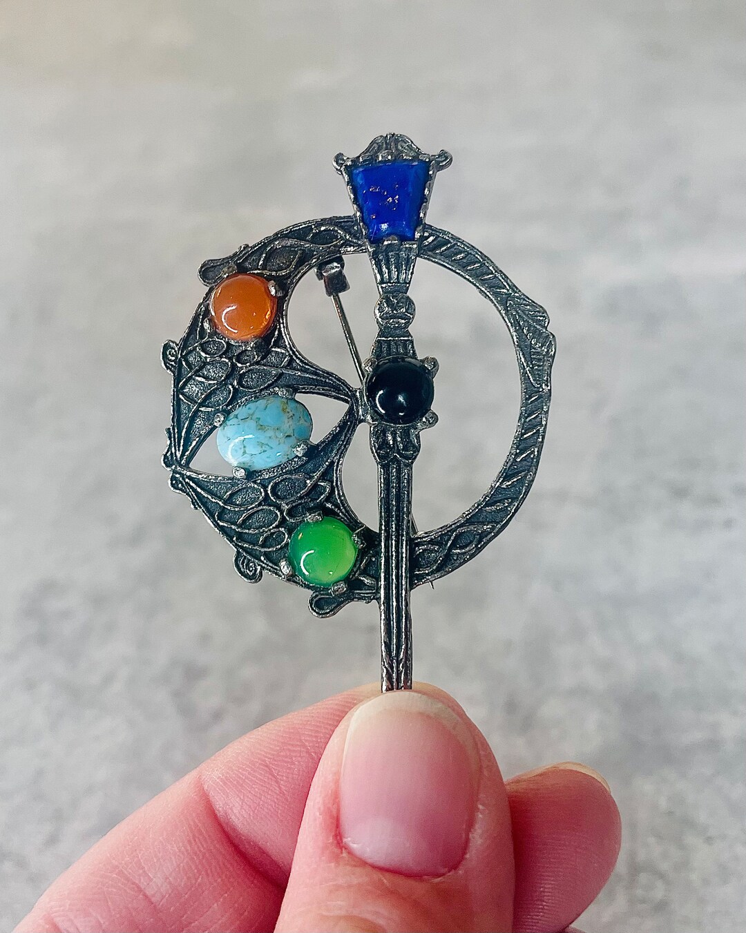 Stunning Vintage/antique Broach of a Celtic Sword and Shield and 3 ...