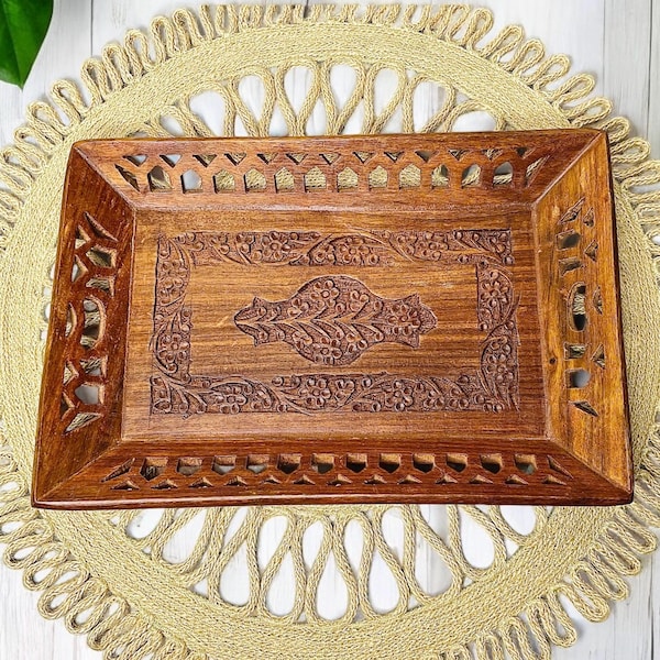 Carved Wood Tray - Etsy