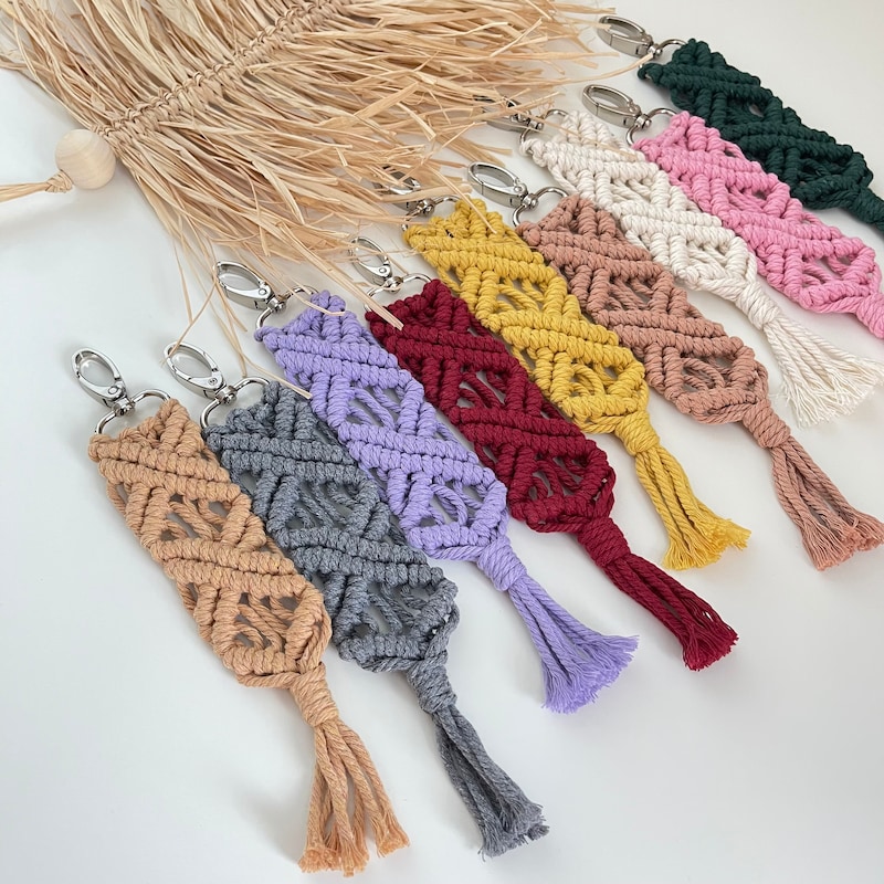 Macrame Key Chain - Etsy