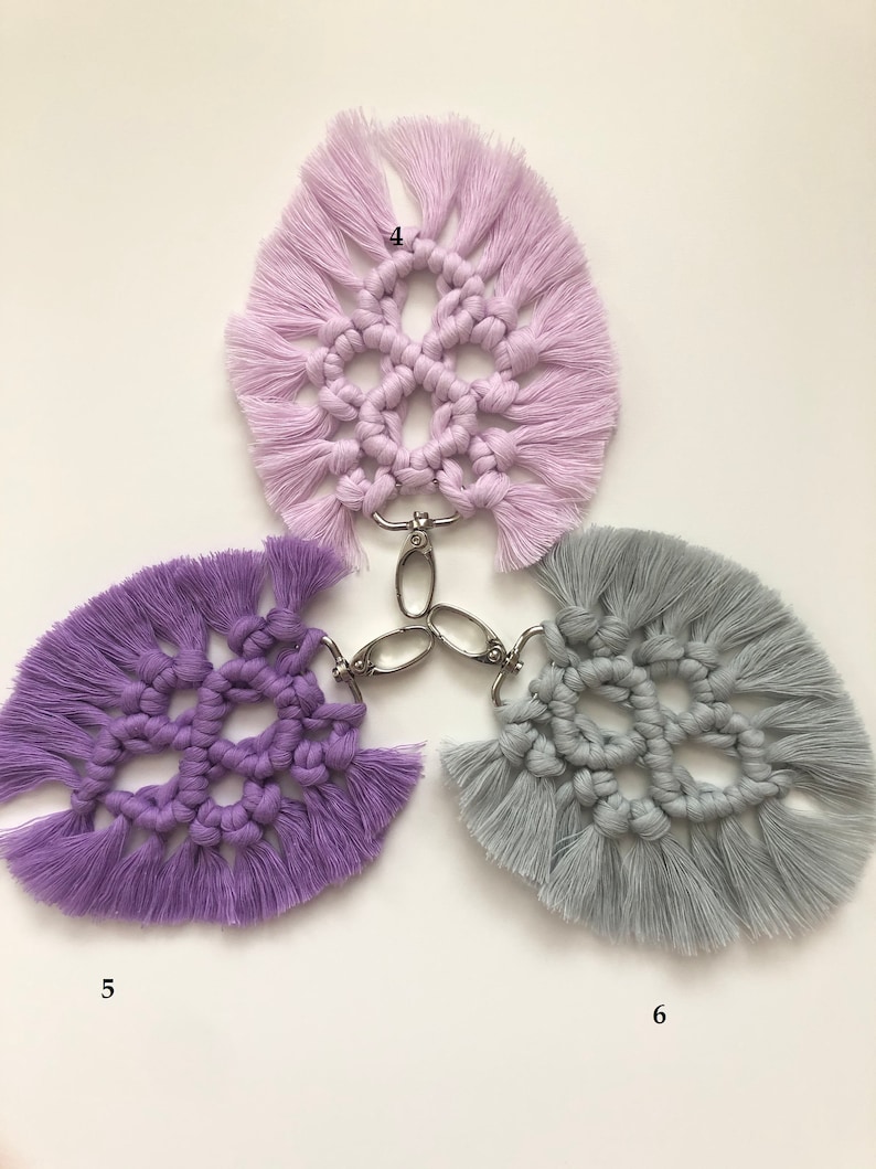 Handmade Macramé Keychain Macramé Feather Keychain Custom | Etsy