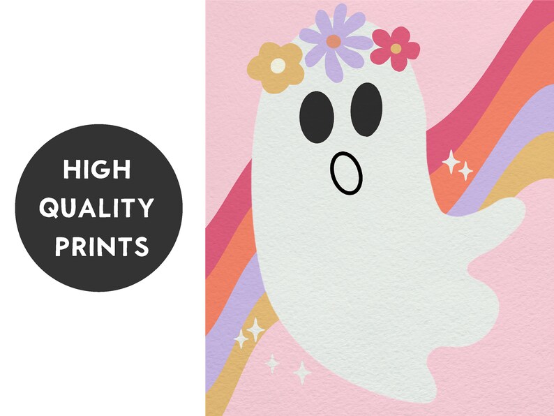 Groovy Ghost Printable Retro Halloween Decor Halloween Wall - Etsy