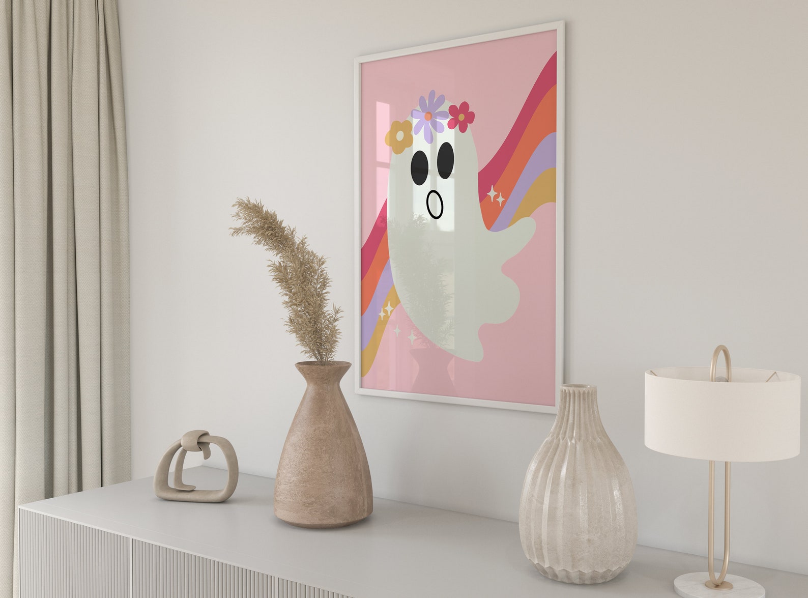 Groovy Ghost Printable Retro Halloween Decor Halloween Wall - Etsy