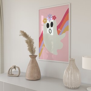 Groovy Ghost Printable, Retro Halloween Decor, Halloween Wall Art ...