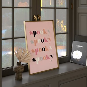 Pink Pastel Spooky Halloween Printable Art, Spooky Season, Spooky Decor ...