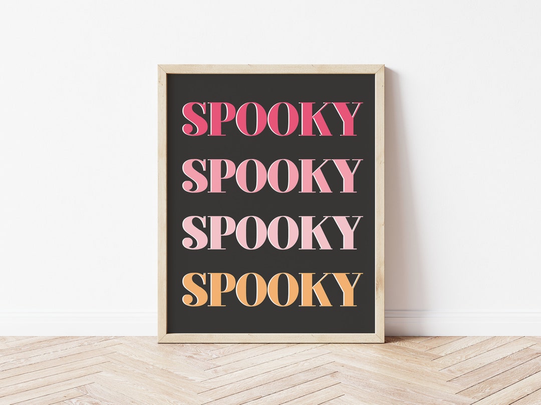 Spooky Printable, Pastel Halloween Decor, Pink Halloween Wall Art ...