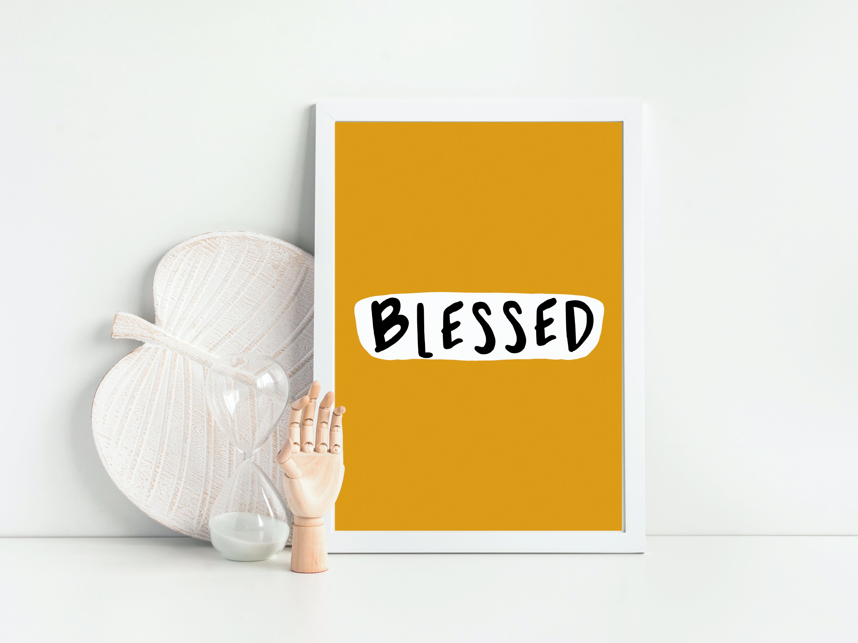 Golden Yellow Blessed Printable Wall Art Blessings Print - Etsy