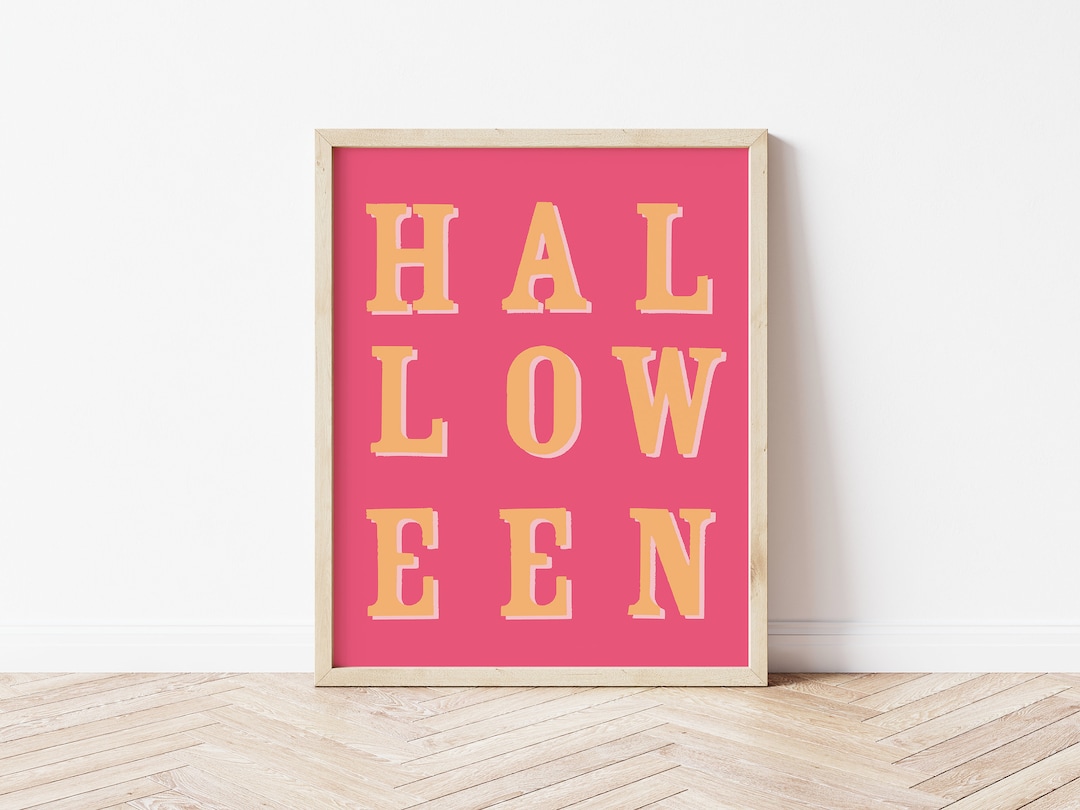 Pink Halloween Print, Sign for Halloween Bachelorette Party, Pastel ...