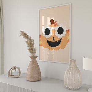 Groovy Halloween Printable, Retro Pumpkin Wall Art, Jack O Lantern ...