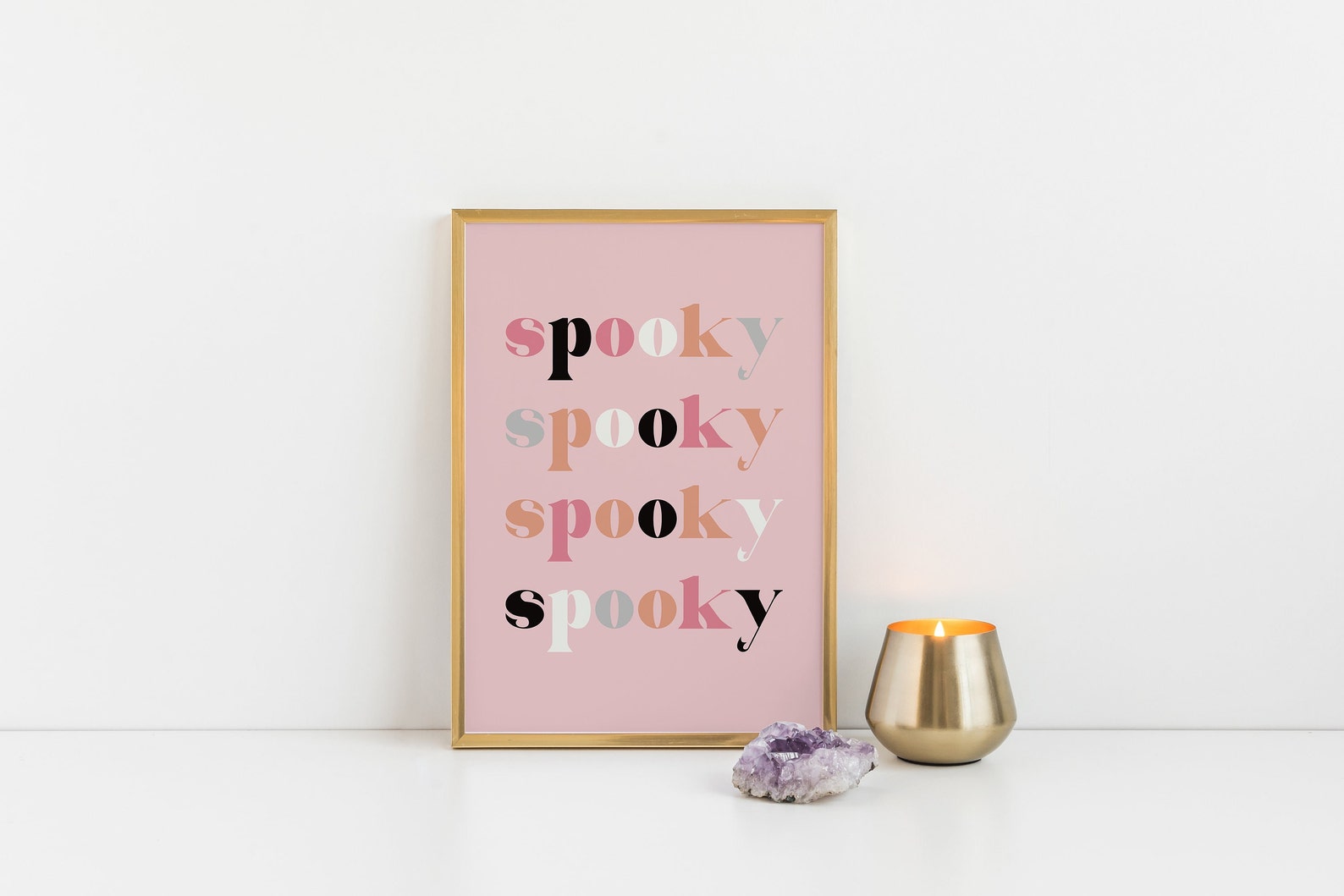 Pink Pastel Spooky Halloween Printable Art, Spooky Season, Spooky Decor ...