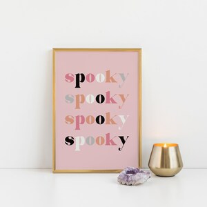 Pink Pastel Spooky Halloween Printable Art, Spooky Season, Spooky Decor ...
