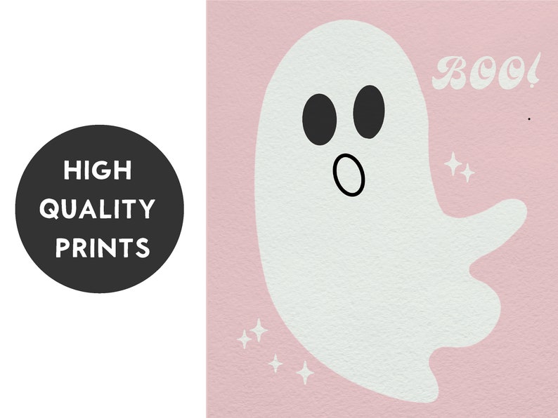 Pink Ghost Printable Pink Halloween Decor Halloween Wall - Etsy