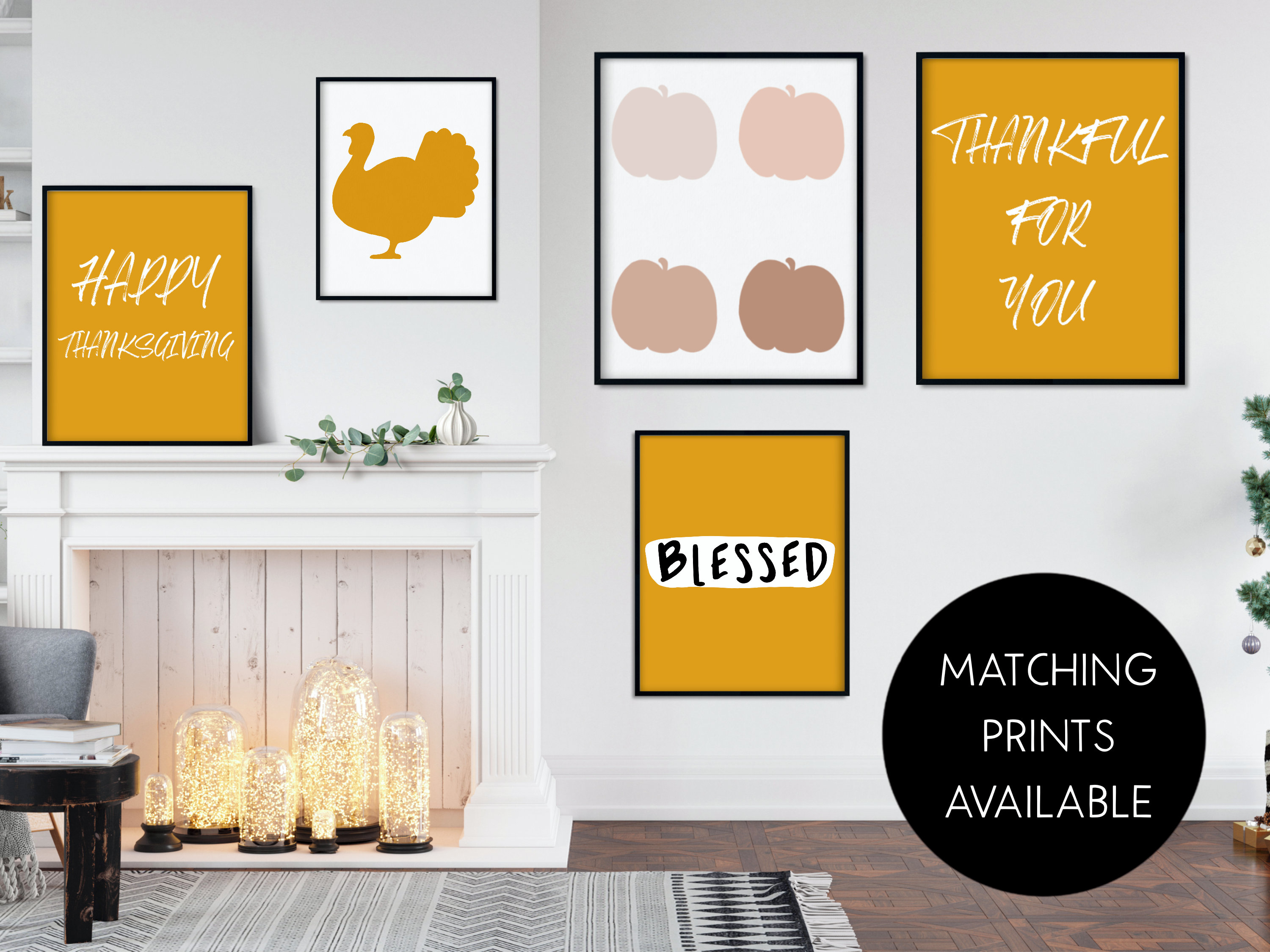 Golden Yellow Blessed Printable Wall Art Blessings Print - Etsy