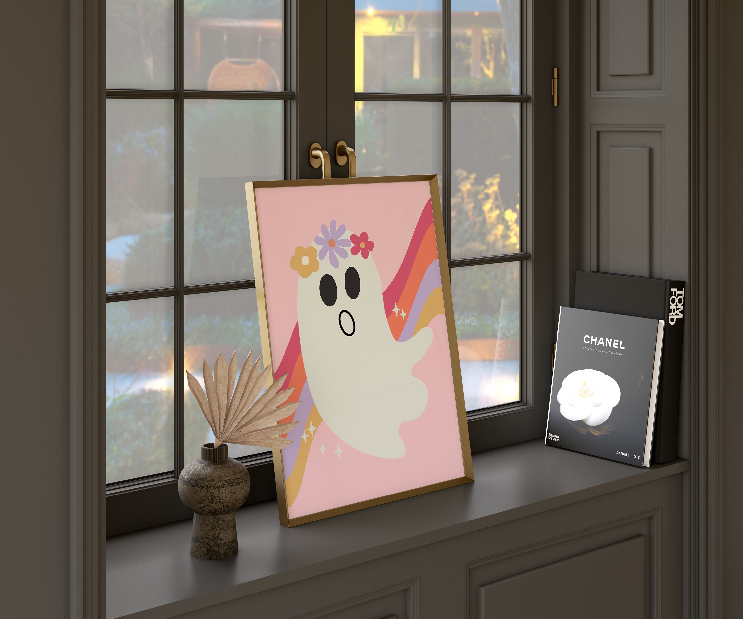 Groovy Ghost Printable, Retro Halloween Decor, Halloween Wall Art ...