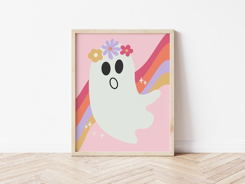 Groovy Ghost Printable Retro Halloween Decor Halloween Wall - Etsy
