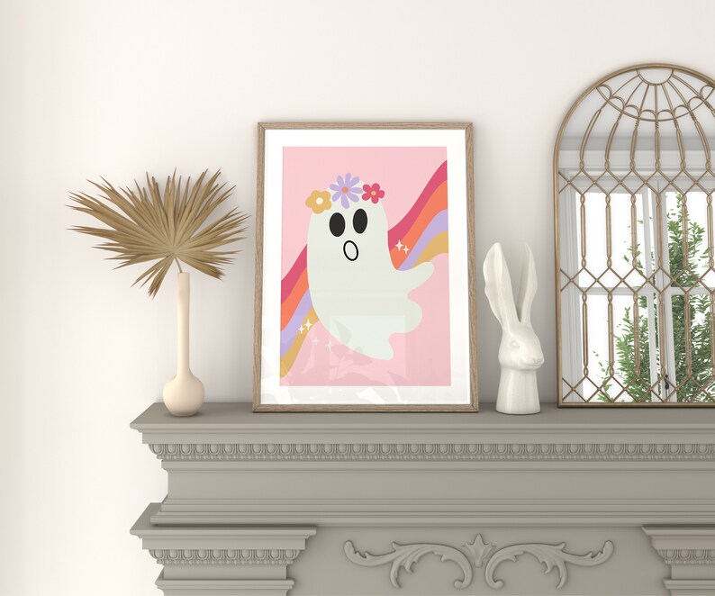 Groovy Ghost Printable Retro Halloween Decor Halloween Wall - Etsy