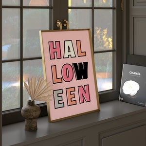 Pastel Halloween Print Pink Spooky Decor Pinkoween - Etsy