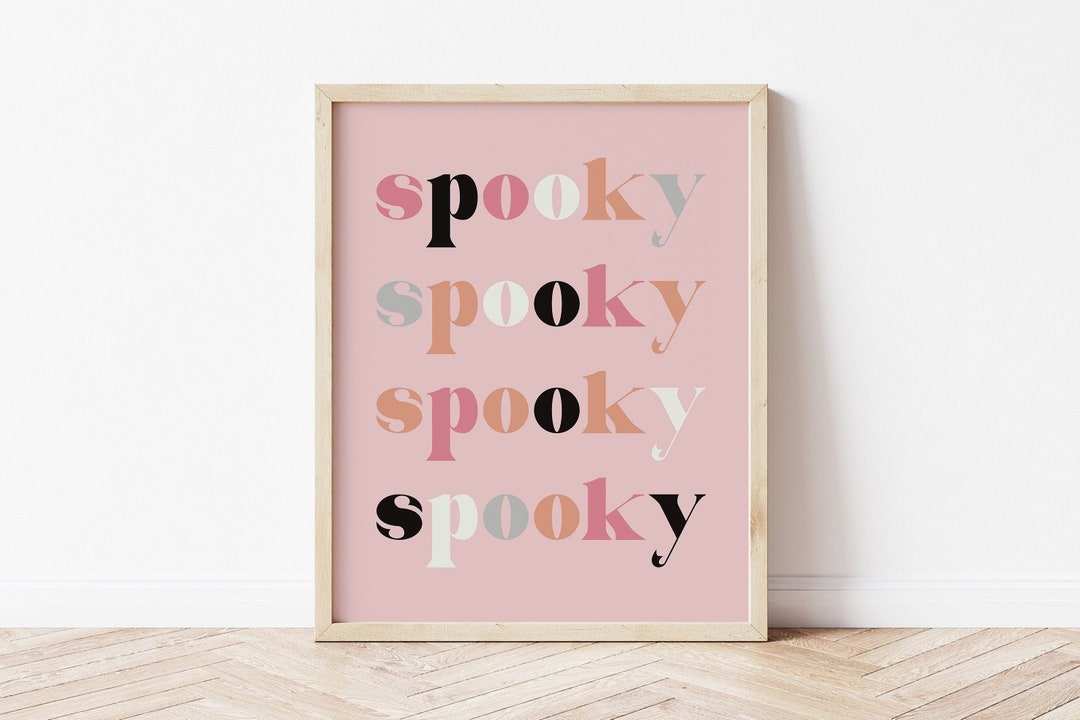 Pink Pastel Spooky Halloween Printable Art, Spooky Season, Spooky Decor ...
