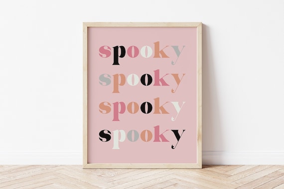 Pink Pastel Spooky Halloween Printable Art Spooky Season - Etsy