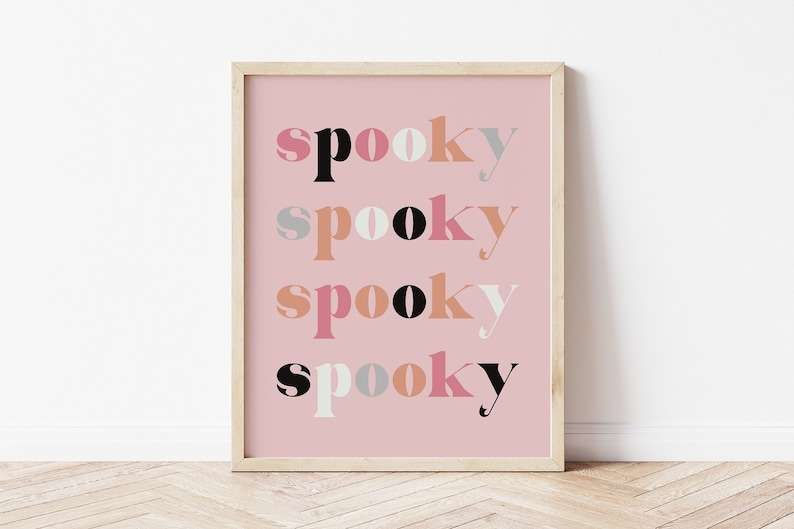 Pink Pastel Spooky Halloween Printable Art, Spooky Season, Spooky Decor ...