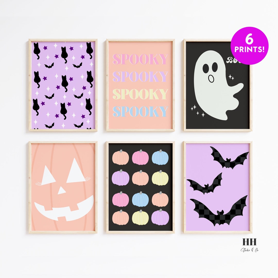 Pastel Halloween Printables, Pastel Goth Decor, Pink Halloween Decor ...
