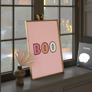Pastel Cute Boo Printable Art, Jack O Lantern Print, Pink Halloween ...