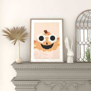 Groovy Halloween Printable, Retro Pumpkin Wall Art, Jack O Lantern ...