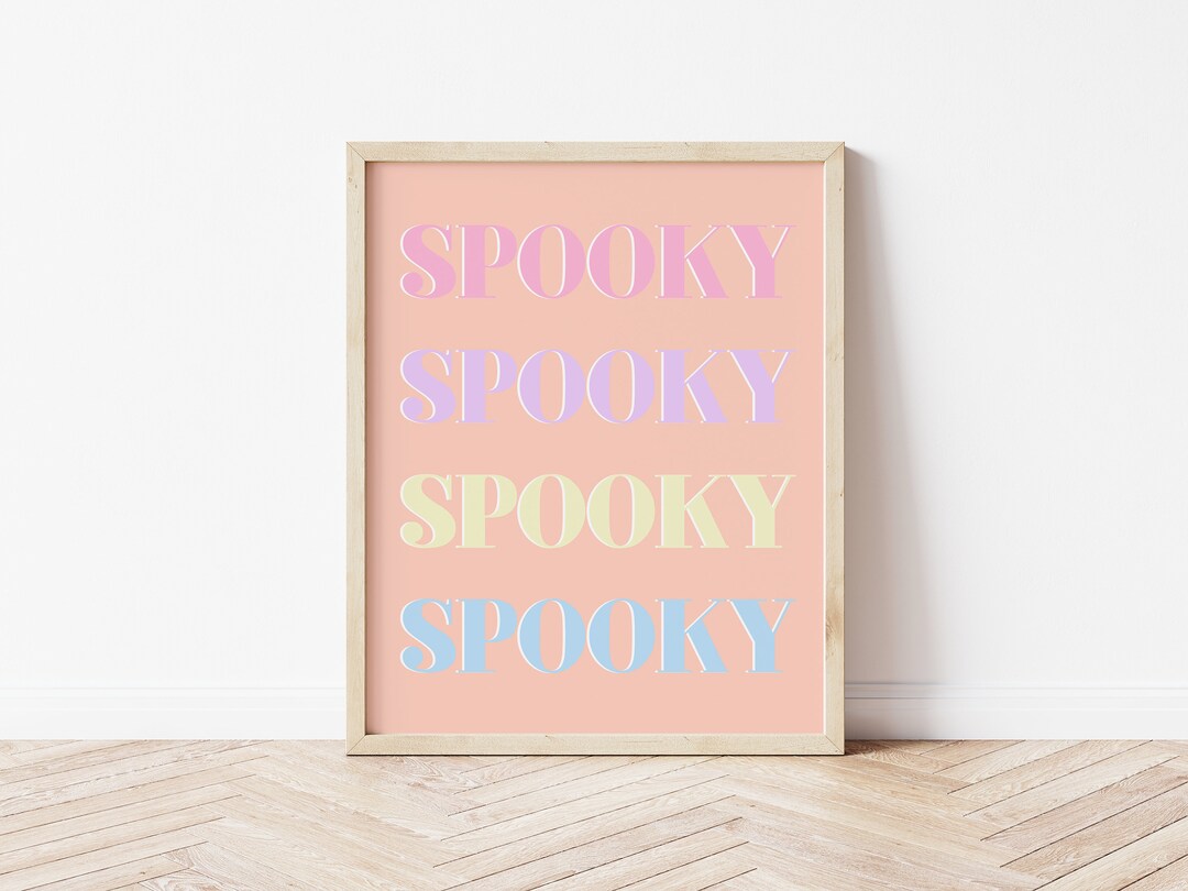 Spooky Printable, Spooky Poster, Pastel Halloween Printable, Pink ...