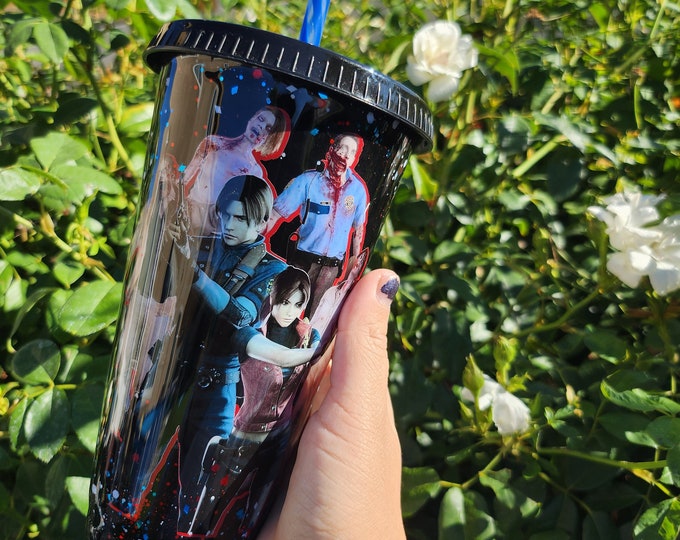 Handmade Horror Video Game 2 Starbucks Venti Cold Cup Tumbler Coated in ...
