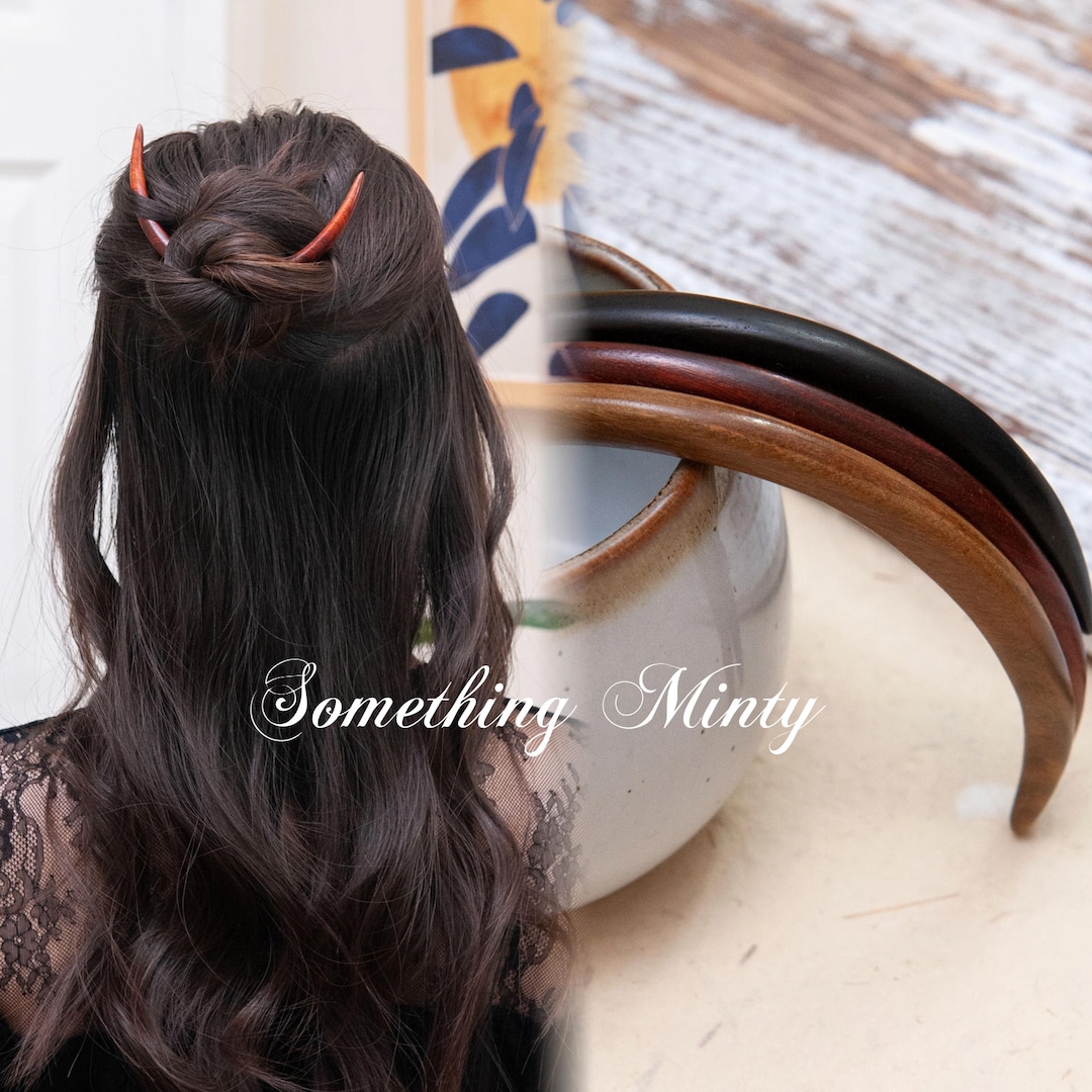 Custom Wooden Crescent Hair Pin, Personalized Gift for Her, Eco ...