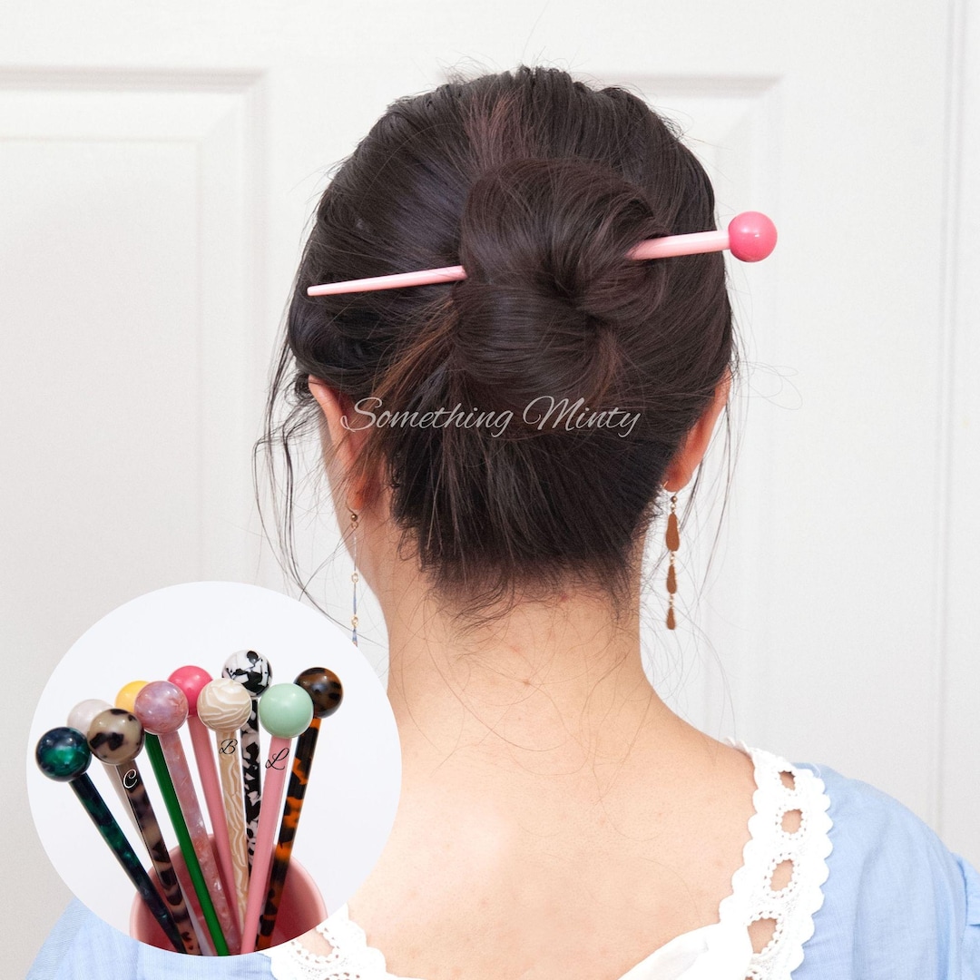 Custom Acetate Long Hair Stick, Marble Pattern Hair Stick, Hair ...