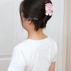 Custom Cute Poodle Dog Hair Claw Clip, Pink Large Acetate Claw Clip ...