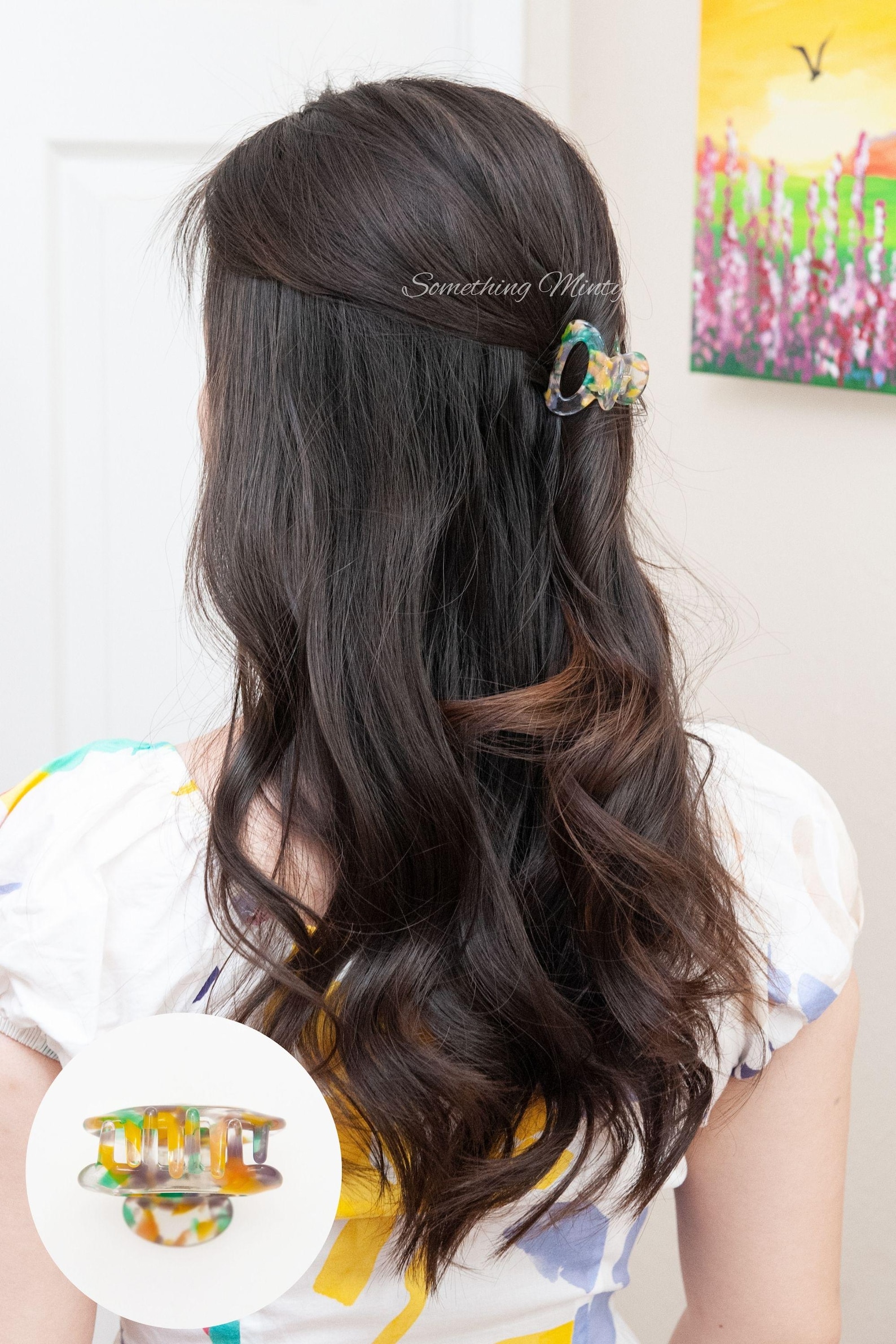 Custom Initial Acetate Hair Claw: Small Hair Clip - Etsy