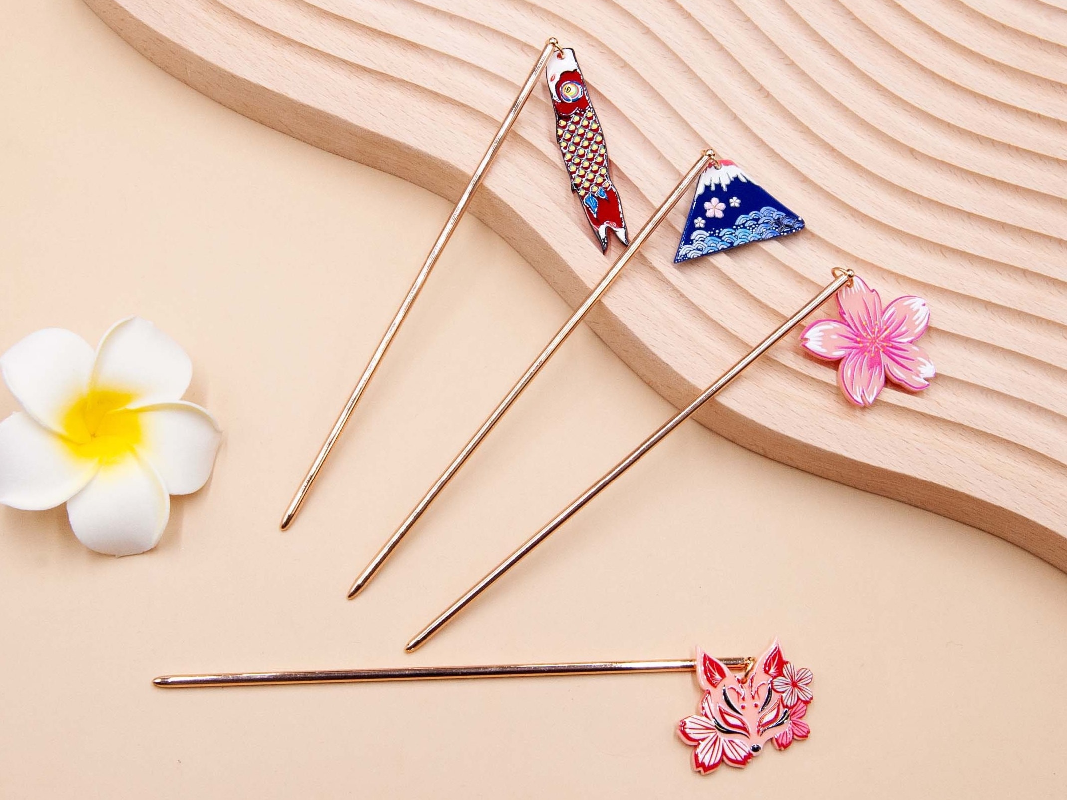 Japanese Style Hairpin/ Cherry Blossom Hair Stick/gift for Her - Etsy