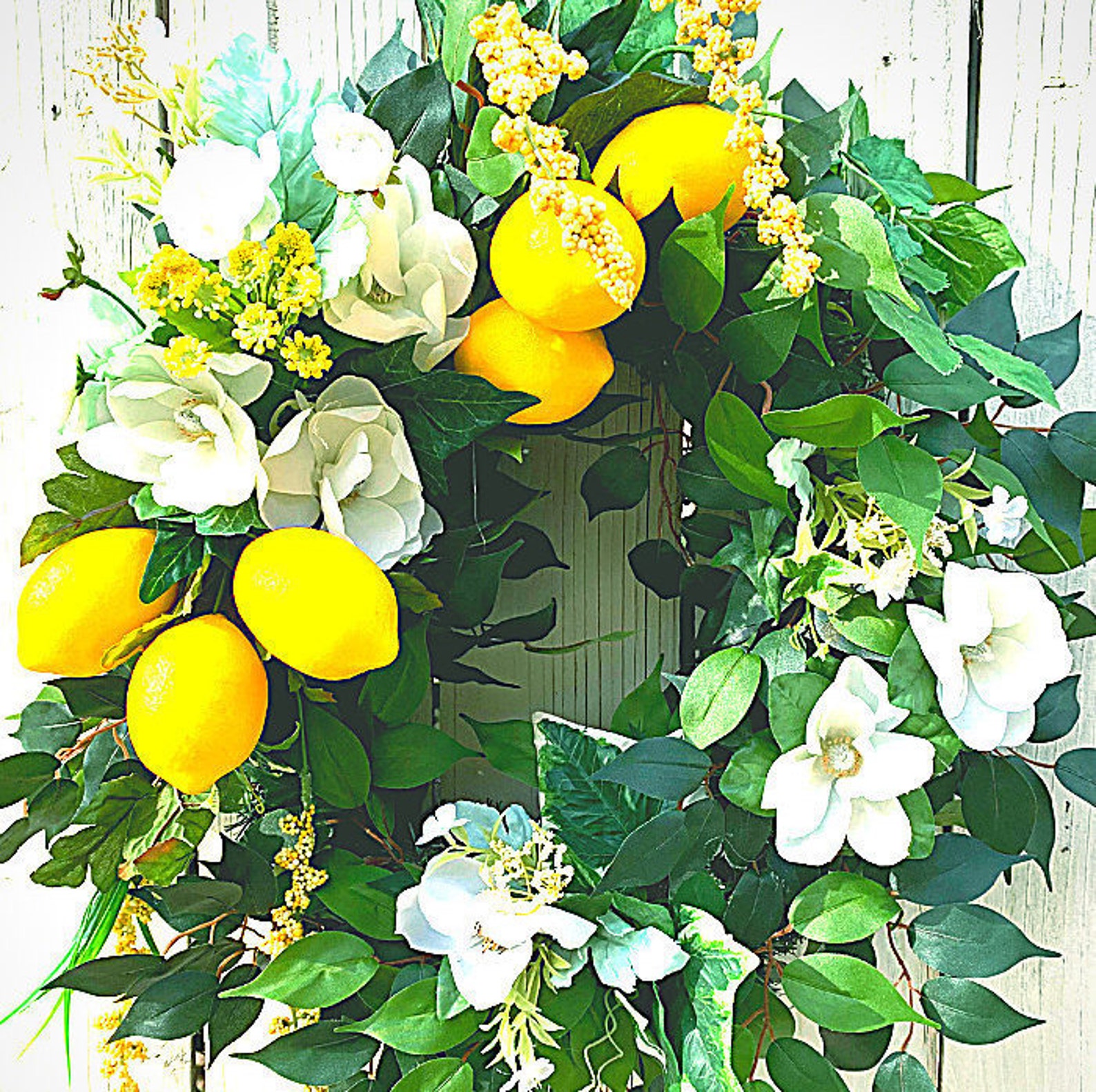 Lemon Wreath for Front Door Every Day Wreath Year Round - Etsy