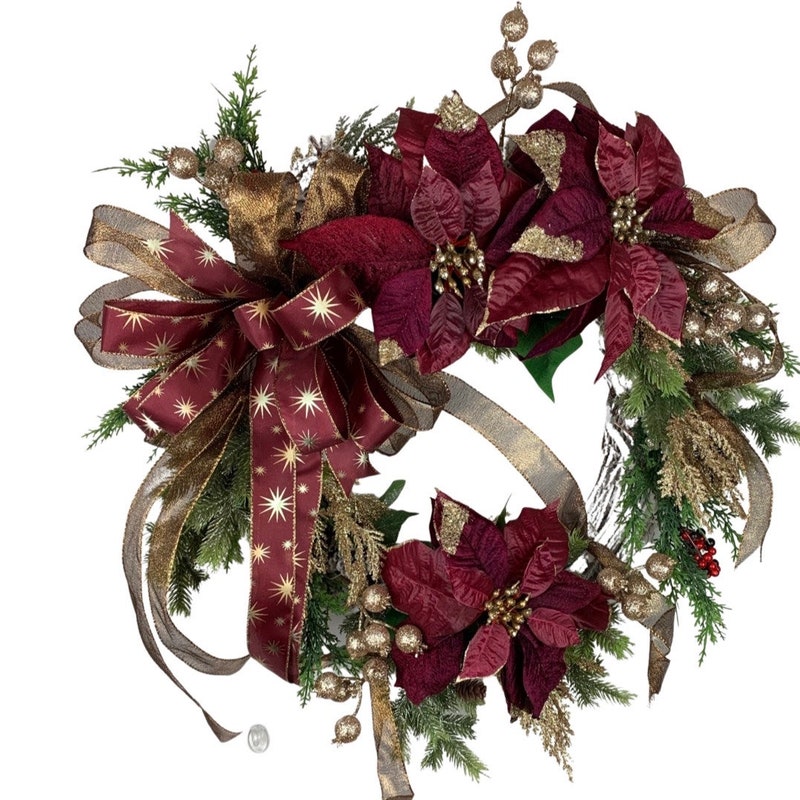 Poinsettia Wreath - Etsy