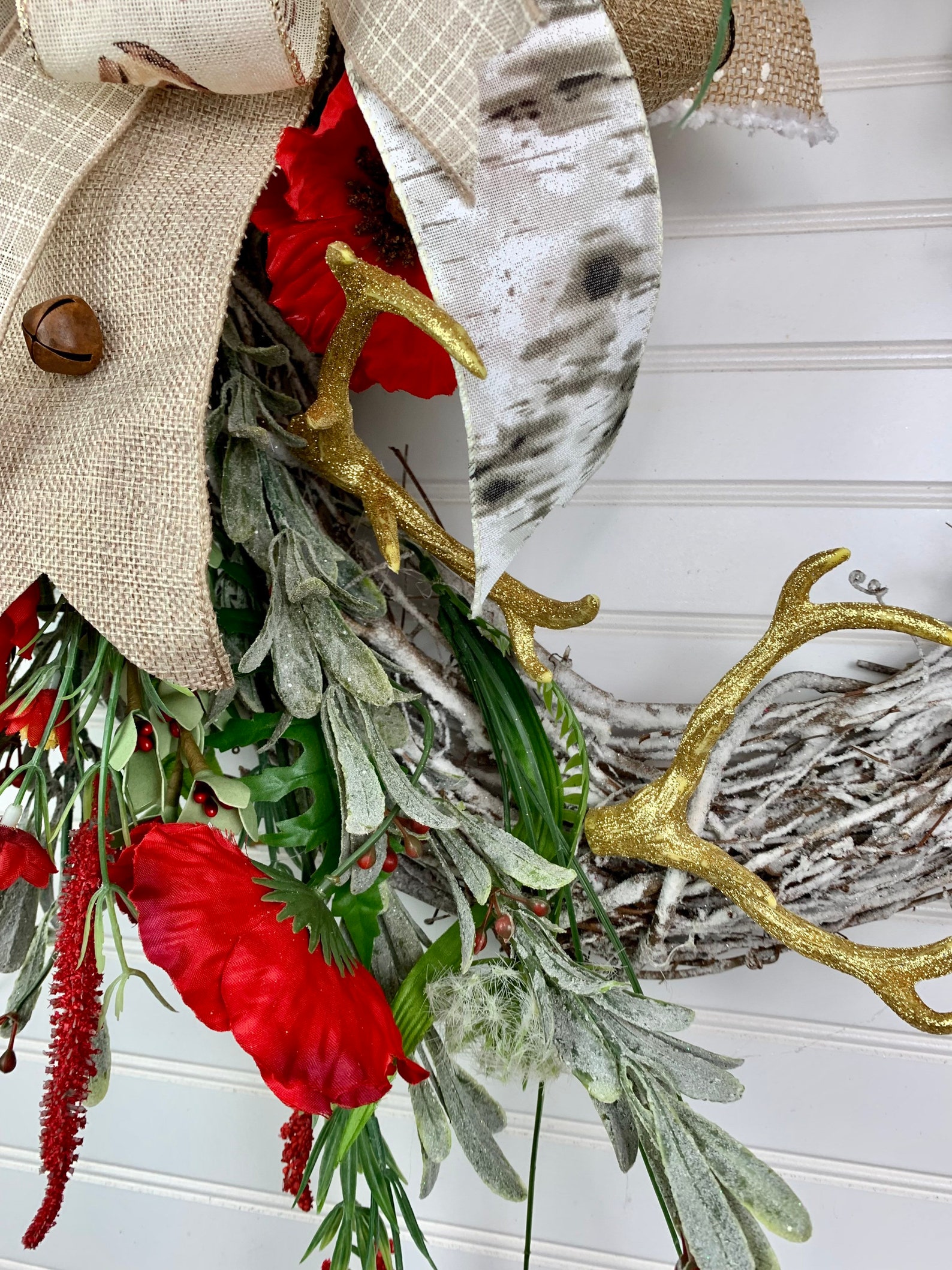 Christmas Antler Wreath for Front Door, Antler Wreath, Deer Antler ...