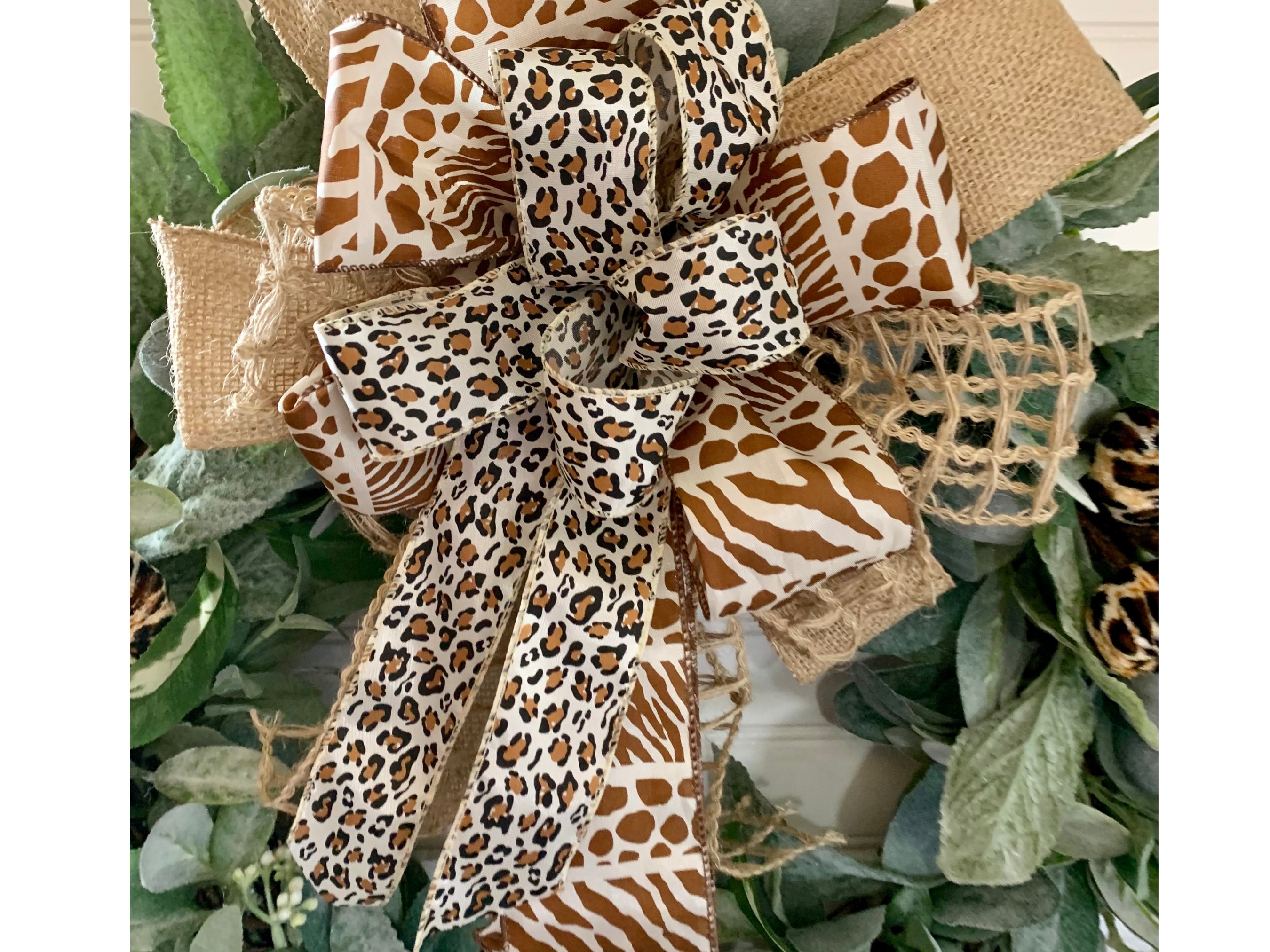 Leopard Fall Wreath for Front Decoration, Autumn Leopard Pumpkin Wreath ...