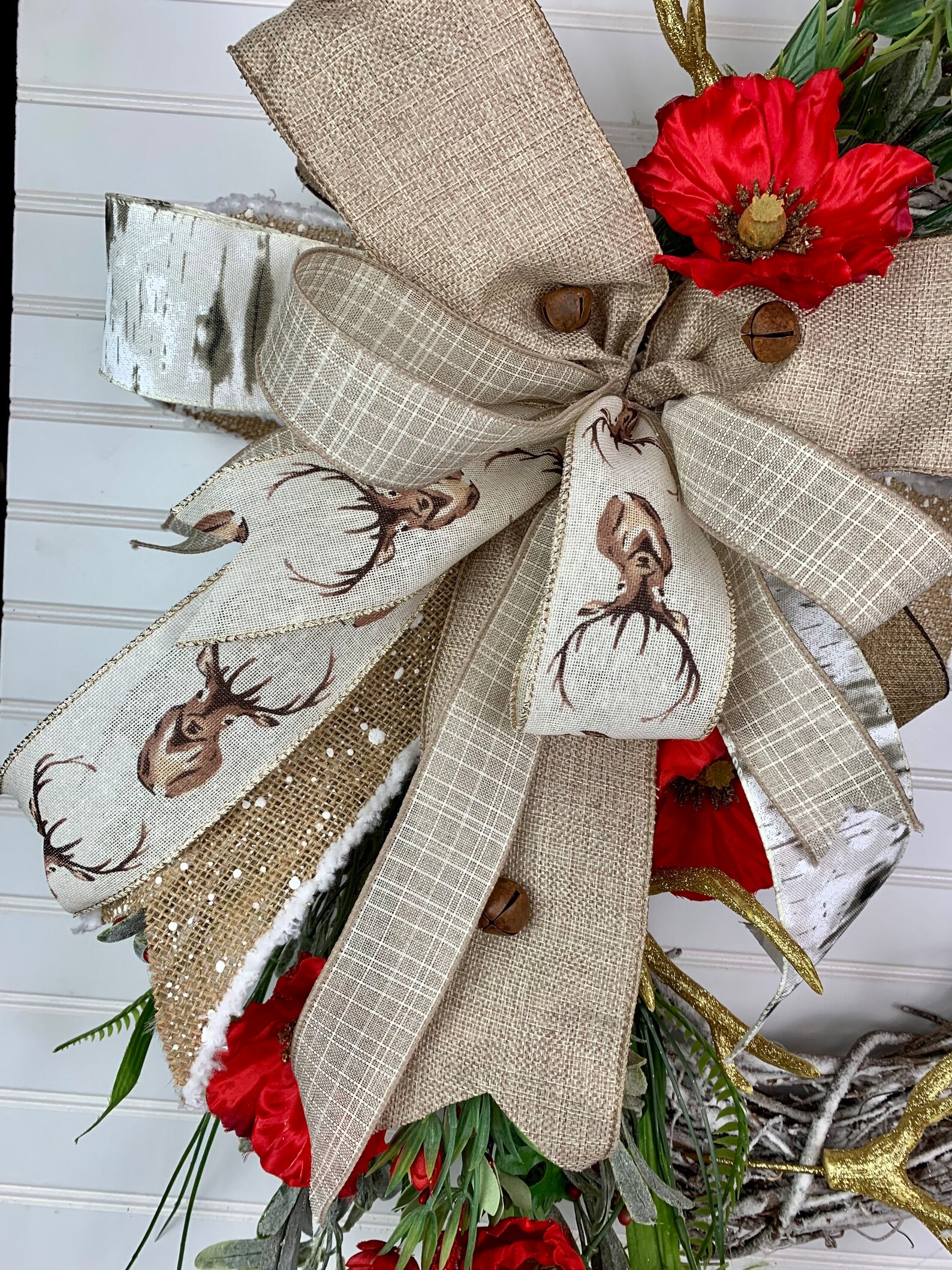 Christmas Antler Wreath for Front Door, Antler Wreath, Deer Antler ...