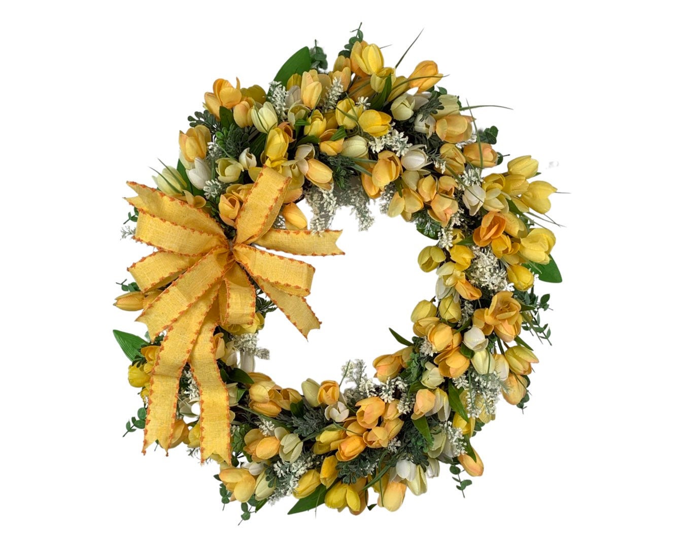Handcrafted Grapevine Wreath for Year-round Elegance, Vibrant Tulip ...