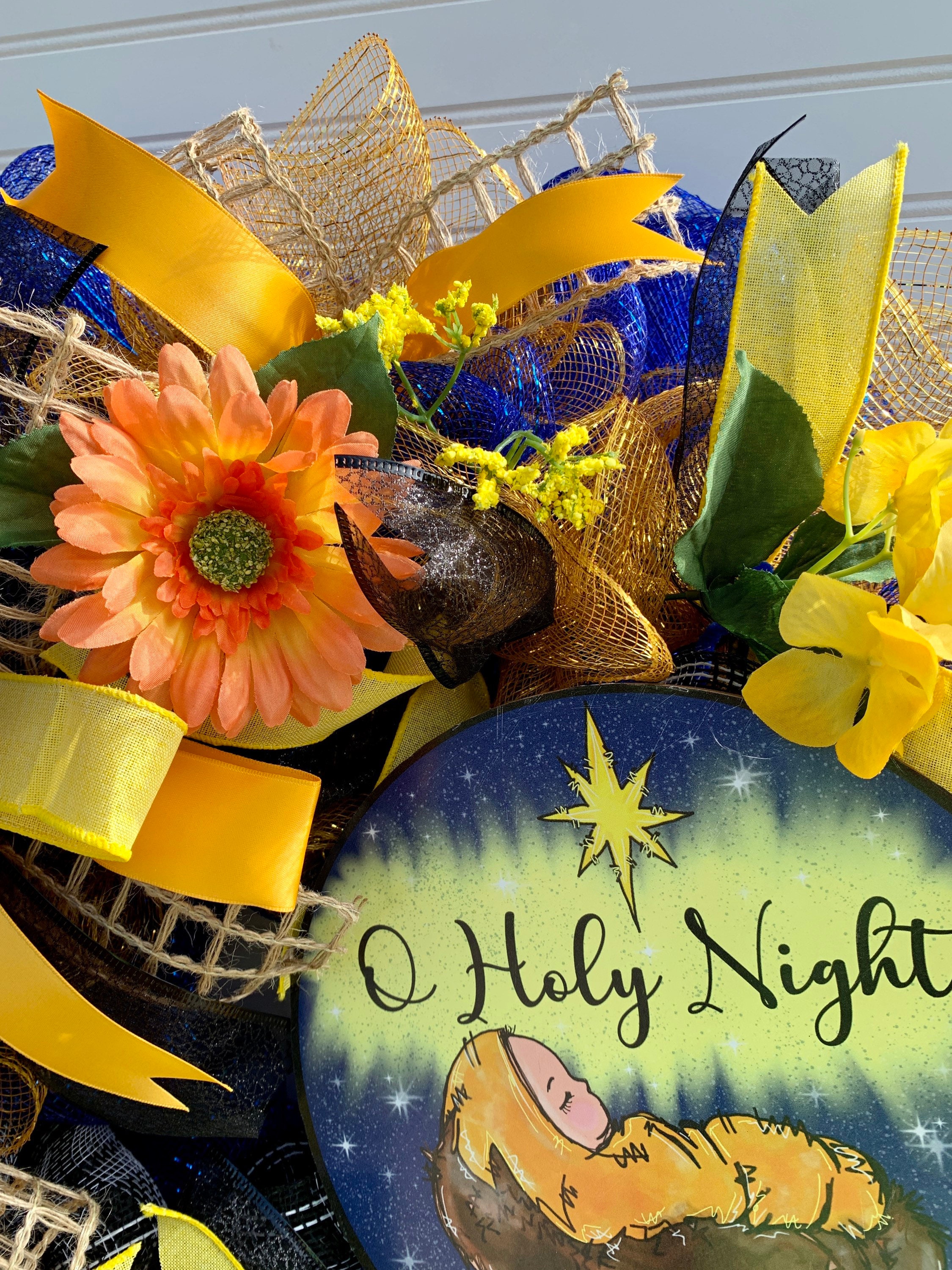 O Holy Night Christmas Wreath for Front Door Religious Deco - Etsy